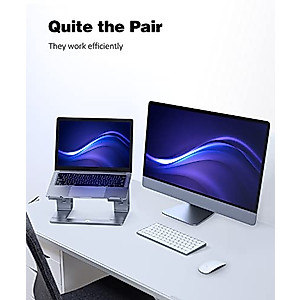 AOEVI Laptop Stand for Desk Ergonomic Computer Stand Detachable Laptop Riser Compatible with 10-17" Laptops Grey