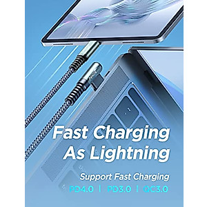 100W USB C to USB C Cable 10ft, Type C to Type C Cable, AINOPE USBC to USBC Fast Charging Cable Right Angle Compatible with MacBook Air/Pro, iPad Pro 12.9/11/Air/Mini, Samsung Galaxy S22/21/20/Note20