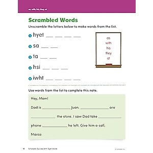 Scholastic Success with Sight Words Workbook