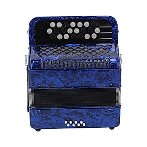 Wene Accordion for Beginner, 22 Key Accordian Kids Accordion Professional Accordion Reed Instrument for Performance Banquet, Party(Navy Blue)