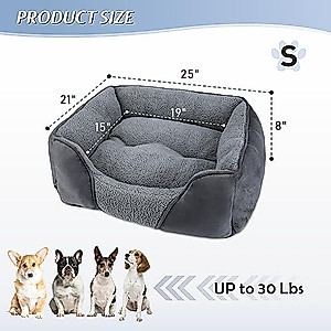 AIPERRO Dog Bed,Pets Friendly Medium Small Dogs Beds Machine Washable Rectangle Dogs Beds,Orthopedic Calming Dog Sofa Bed,Soft Sleeping Puppy Beds Breathable Cuddler, Nonskid Bottom 25''x21''