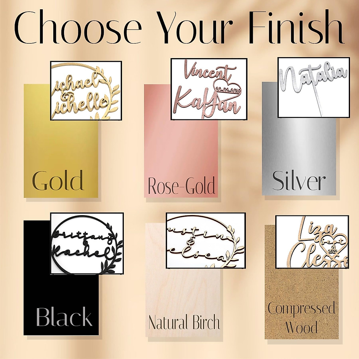 Shop Simply Perfect Wedding Cake Topper, Personalized Cake Topper for Anniversary, Engagement - Double Sided Black, Rose Gold, Wood Finish, Your Custom Text - Made in USA (Design 6)