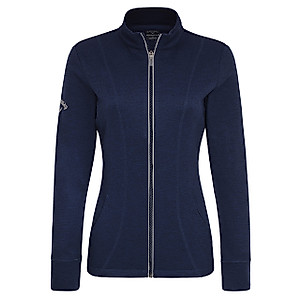 Callaway Women's Golf Full Zip Long Sleeve Fit Fleece Jacket, Blueprint Heather, Medium