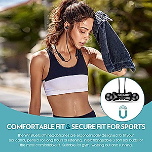 KLOKOL Bluetooth Headphones Neckband 20Hrs Playtime V5.0 Wireless Headset Sport Noise Cancelling Earbuds w/Mic for Gym Running Compatible with iPhone Samsung Android