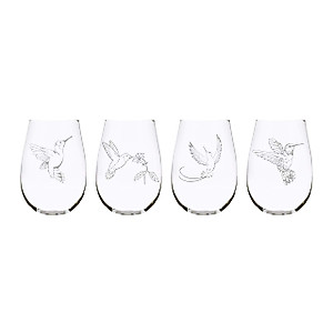C M Hummingbird stemless wine glass (set of 4)