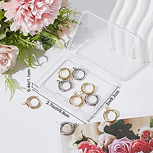 SUNNYCLUE 1 Box 12Pcs Huggie Hoop Leverbacks 18mm Leverback Earring Findings Real 24K Gold Plated Stainless Steel Lever Back Earring Hooks Round Hinged Hoops Earrings Hook for Jewelry Making Craft