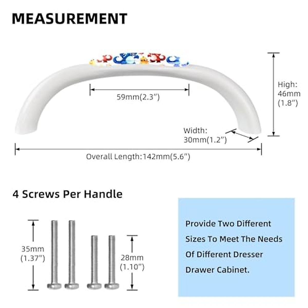 Pull Handle Fence Handle Long Cabinet Handles for Interior, Closet, Drawer, Outdoor, Garage, Angry Dinosaur Seamless Pattern