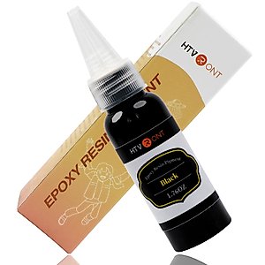 HTVRONT Black Epoxy Pigment - 1.76oz/50ml Black Resin Pigment Paste, Higher Concentrated & Easy to Mix Black Epoxy Dye for Resin Coloring, Tables, Tumbler