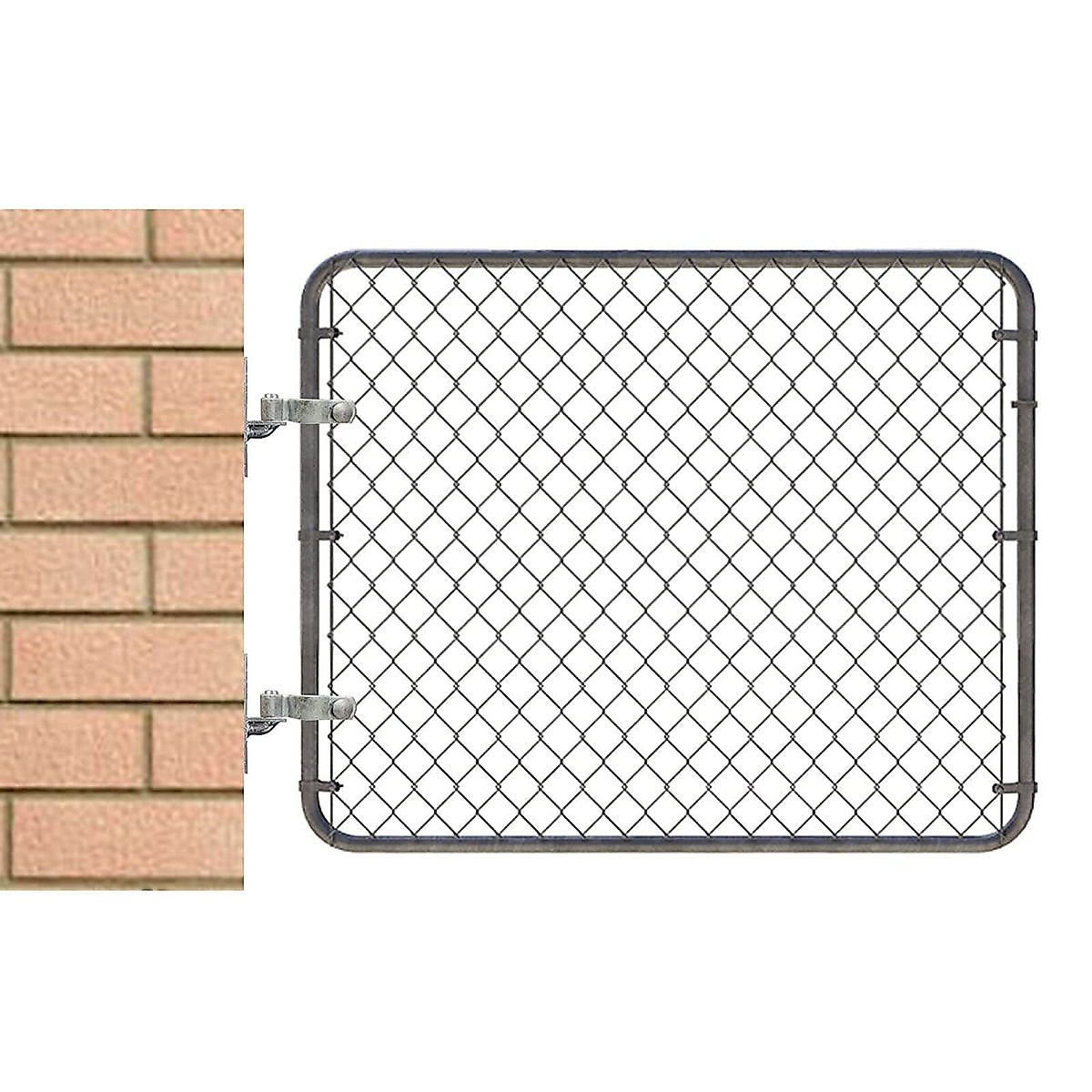 2 Pack Wall Mount Flat Back Gate Hinges, Chain Link Wood Fence Post Gate Hinge with 5/8 Hinge Pin (Screws Not Included), Heavy Duty Galvanized Steel Wall Plate Hinges,