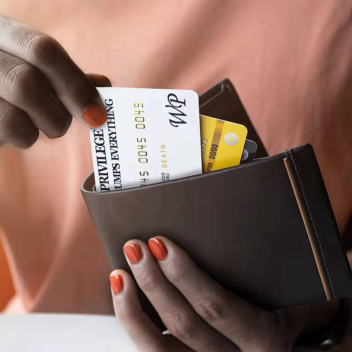 10Pcs White Privilege Cards Trumps Everything Joke Funny Card Inspirational Cards