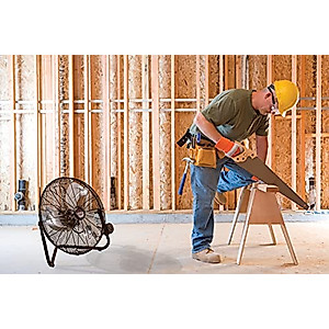 Lasko Metal Commercial Grade Electric Plug-In High Velocity Floor Fan with Wall Mount Option and Remote Control for Indoor Home, Bedroom, Garage, Basement, and Work Shop Use, Black H20660 Large