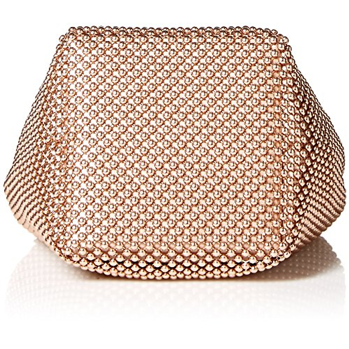 Jessica McClintock womens Jessica Mcclintock Gwen Ball Mesh Ring Wristlet Pouch Clutch Evening Bag, Rose Gold, One Size US