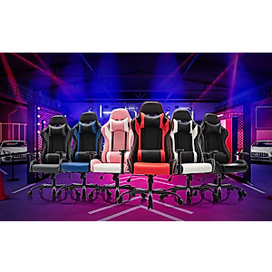 OLIXIS Gaming Desk Recliner Home Office Computer Chair with High Back Lumbar Support, Lift Armrest and Comfortable Pillow for Adult, Black