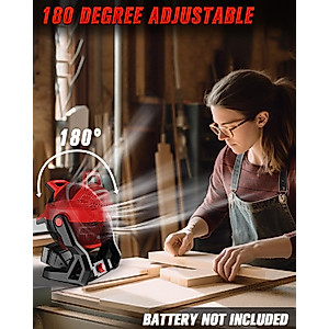 HEINPRO Battery Powered Fan for Milwaukee M18 18V Battery with AC Adapter (No Battery), Up to 650 CFM Cordless Fan,Variable Speed Battery Operated Fan,Low Noise 30dB Portable Fan, Jobsite Camping Fan