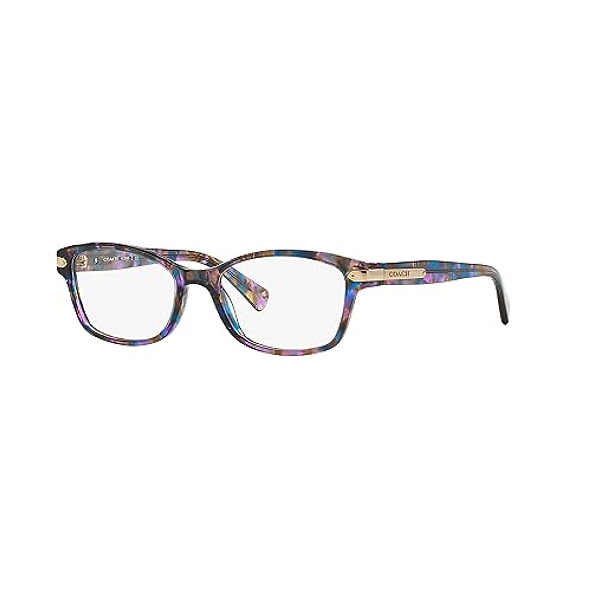 Coach HC6065 Prescription Eyewear Frames, Purple Confetti Tortoise/Demo Lens, 51 mm