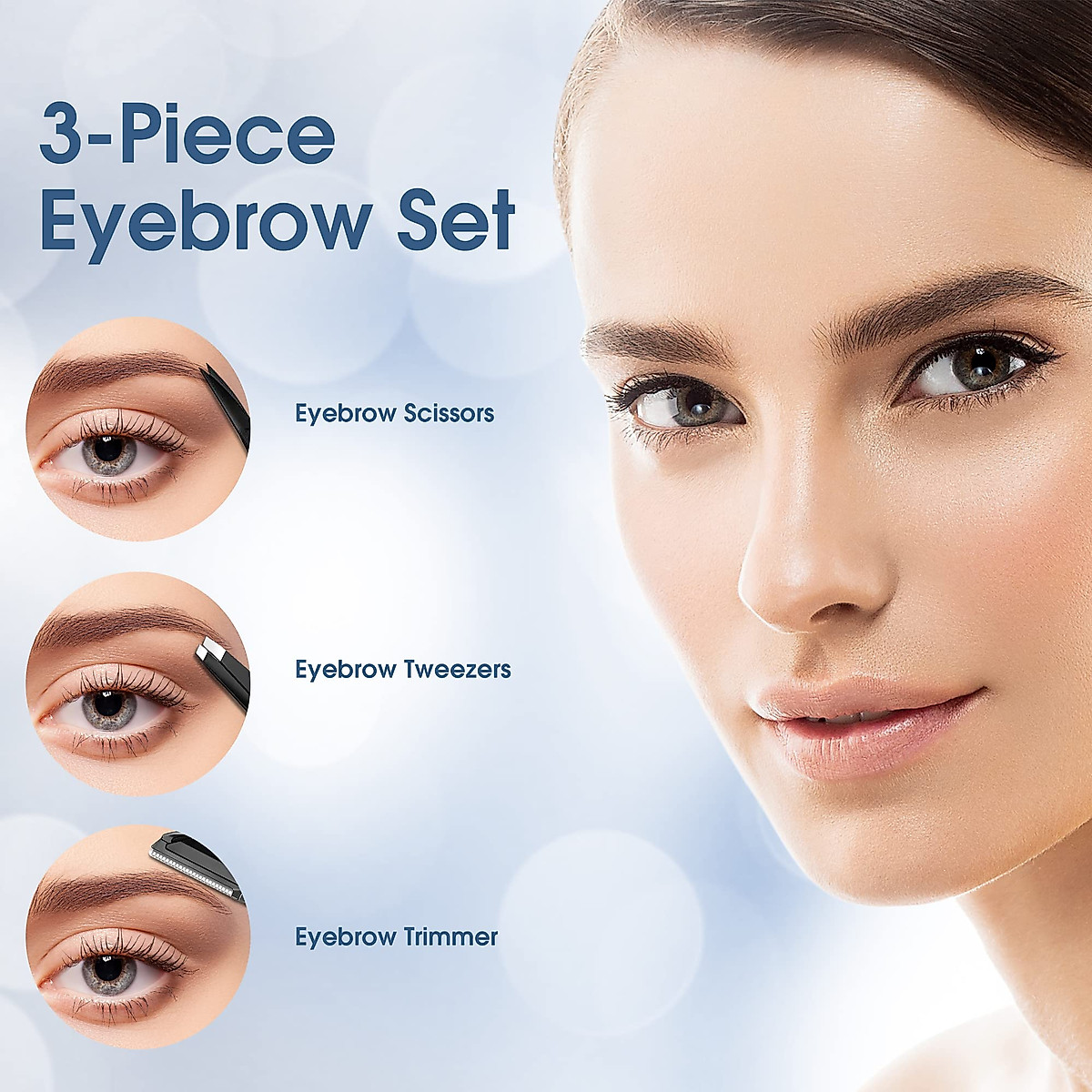 Newbealer 2in1 Facial Steamer, Hot Mist Facial Aromatherapy Humidifier Atomizer, Large Face Steamer Unclogs Pores Sinuses Moisturizing, Home Sauna Spa with Eyebrow Set (Blue, 170 ml)