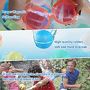 【8-pack】Reusable Water Balloons Fast Refillable for Kids Outdoor Activities, Kids Pool Beach Bath Toys, Magnetic Self-Sealing Water Bomb Quick Fill for Summer Games