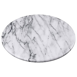 Creative Home Natural Marble Round Trivet Cheese Board Dessert Snack Appetizers Bread Serving Plate Serving Tray, 8" Diameter, Off-White (Color May Vary)
