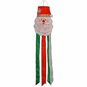 THQZLH Santa Windsock Christmas Wind Sock Hanging Santa Claus Holiday Wind Socks for Yard and Garden