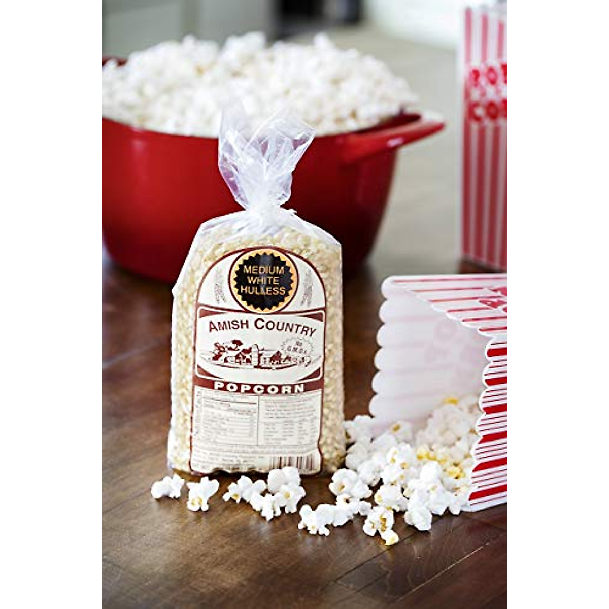 Amish Country Popcorn | 2 Lb Medium White Popcorn | Old Fashioned, Non-GMO and Gluten Free (2lb Bags)