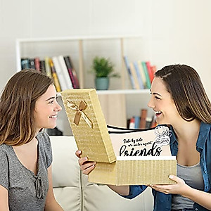 12 pieces Friend Appreciation Gifts Set 6 Good Friend Gifts Cosmetic Bag and 6 Good Friend Keychains Appreciation Funny Long Distance Friendship Gifts, Christmas Gifts for Best Soul Sister