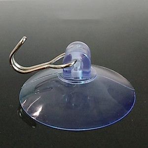Baglaum Suction Sucker Window Hooks Clear Wire Hook 32MM (Pack of 20)