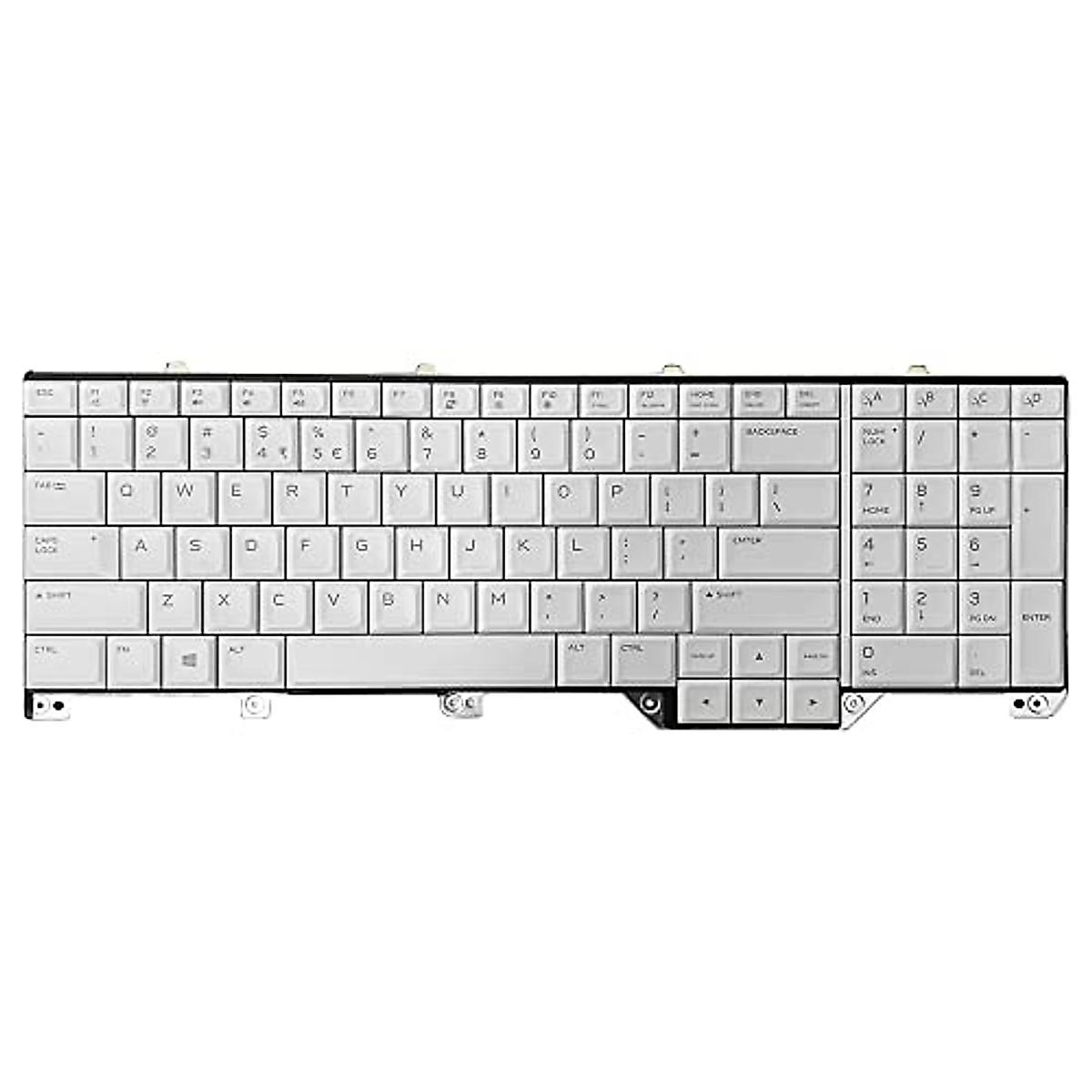 ZAHARA Per-Key RGB Keyboard Backlit US White 17.3" Replacement for Dell Alienware Area 51M Area-51M 9th Gen Intel Core i9-9900K i7-9700K Gaming Laptop 07NF7F 7NF7F
