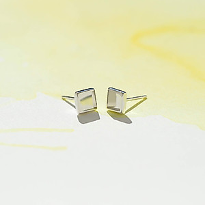 Boma Jewelry Sterling Silver Square Geometric Stud Earrings