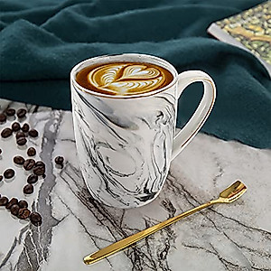 Youeon 4 Pack 13 Oz Marble Coffee Mugs Set, Ceramic Coffee Cups Marble Mugs Tea Cups Set for Coffee, Milk, Cocoa, Drink, Birthday, Party, Thanksgiving, Mother's Day, Father's Day, Grey