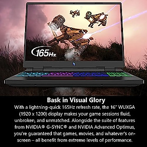 Acer Nitro 16 Gaming Laptop | AMD Ryzen 7 7840HS OctaCore CPU | NVIDIA GeForce RTX 4060 Laptop GPU | 16" WUXGA 165Hz IPS Display | 16GB DDR5 | 512GB Gen 4 SSD | WiFi 6E | RGB Backlit KB | AN16-41-R1WE