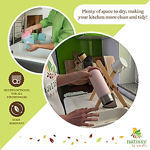 Wooden Dish Drying Rack; Wood Drying Rack for Dishes; Collapsable Dish Drying Rack Wood; Wood Dish Drainer for Kitchen Counter; Wood Dish Holder Rack for Baby Bottles, Glasses, Cups, Bags, Wraps