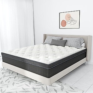 Ladinimo Queen Mattress, Hybrid Mattress with High Density Foam & Motion Isolation with Individually Wrapped Pocket Coils Medium Firm Mattresses,Queen Size Mattresses 80 * 60 * 14 inches