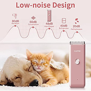 Founouly Home Professional Dog Grooming Kit Clipper Low Noise USB Rechargeable for Dog Cat