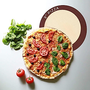 3 Pack Pizza Mat Round Silicone Baking Sheet Liner, Non-Stick Silicone Baking Mats, for Bake Pans/Rolling/Cookie/Cake/Pizza/Pie(Round 9")