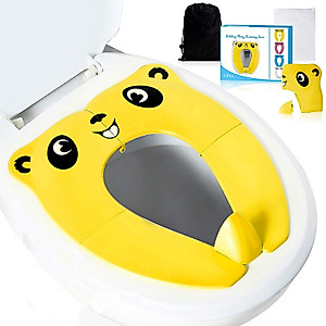 Portable Potty Training Seat Folding Travel Potty Toilet Seat with Upgrade Splash Guard for Toddlers Baby Boys Girls