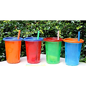 Tegion Thin Short Reusable Toddlers& Kids Silicone Straws for The First Years Take & Toss Spill Proof Straw Cup,10-14 oz Small Tumbler (Girls Color)