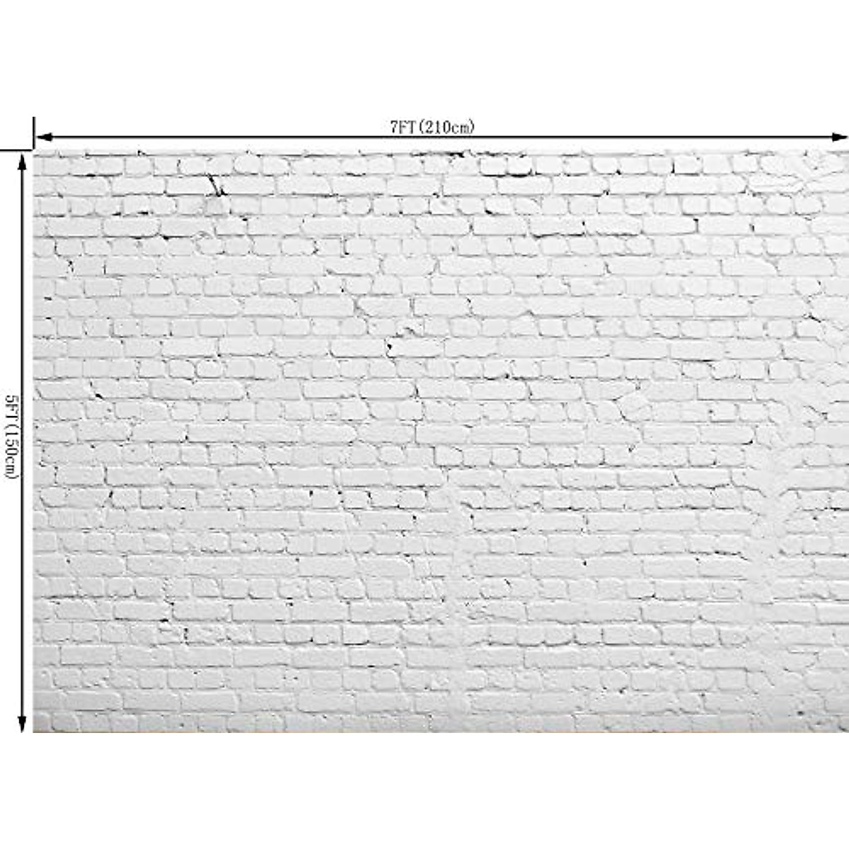 OUYIDA White Brick Wall Backdrop for Baby Shower Birthday Festival Themed Party 7X5FT Photography Background Adult Portrait Wallpaper Photo Video Shooting Studio Props PCK77
