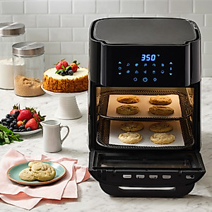 Zavor Crust 12 Qt Air Fryer Oven - Rotisserie, Dehydrator, Toaster, Roaster, Grill & Convection Oven Combo with 10 Cooking Presets, Large Capacity and Removable Door for Easy Cleaning