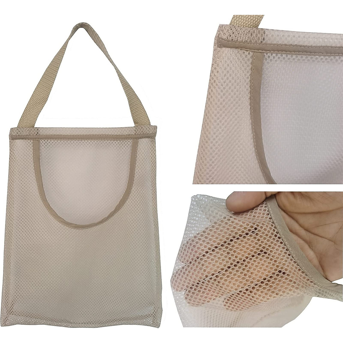 5Pack Hanging Mesh Onion Bags Mesh Garlic Net Bags Reusable Net Storage Produce Bags (Portable open pocket)