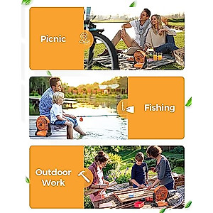 Camping Fan with LED Lantern, 10400 mAh 9 Inch Portable Fan Rechargeable Battery Powered Fan with Stepless Speed and Quiet Battery Operated Tent Fan for Picnic, Barbecue, Fishing, Travel, Home