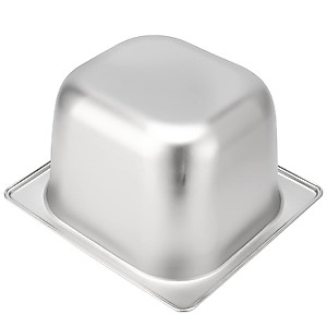 JAPCHET 6 Pack Stainless Steel Steam Pan 1/6 Size, Anti-Jam Steam Table Pan, Hotel Pans 1/6 Restaurant Buffet Trays for Catering, 4 Inch Deep