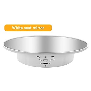 Motorized Rotating Display Stand,7.87inch /17.6LB Load, Mirror Covered 360 Degree Turntable Display Stand for Photography Products and Shows, Max Load 8KG/ 20CM Video Show (White)