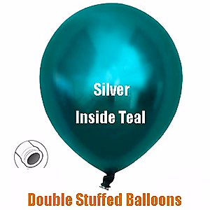 Oopat DIY Metallic Emerald and Teal Balloon Garland Arch Kit Engagement Anniversary Communion Graduation 30th Birthday Event Backdrop Party Decoration (Emerald and Teal)