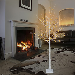 128 Led Easter Birch Tree 6 FT Lighted Twigs LED 8 Lighting Modes Artificial Branches Tree for Home Garden Party Wedding Christmas Decoration (Warm White)