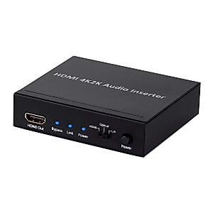 Monoprice 113347 BlackbirdTM 4K Series HDMI Audio Inserter, Black 2.3 x 7 x 9.5