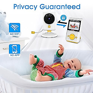 ENSTER Baby Monitor Video with Camera and Audio, 2.4'' LCD Screen, Color Night Vision, 2-Way Talk, VOX, 960ft Range, Temperature Display, 2X Zoom, Lullabies, Feeding Alarm