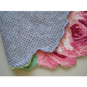 YOUSA Romantic 3 Pink Roses Rug for Living Room Anti-Slip Door Mat 31.5''x23.6''