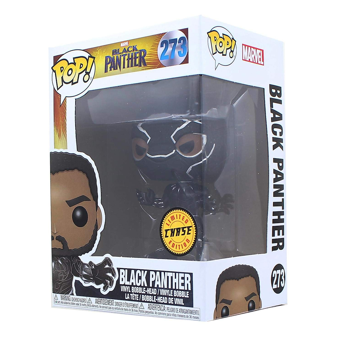 Funko Pop! Marvel: Black Panther - Masked Black Panther Limited Edition Chase Variant Vinyl Figure (Bundled with Pop Box Protector CASE)