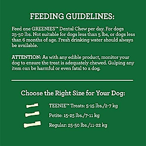 Greenies Puppy 6+ Months Regular Natural Dog Dental Care Dog Treats, 12 oz. Pack (12 Treats)