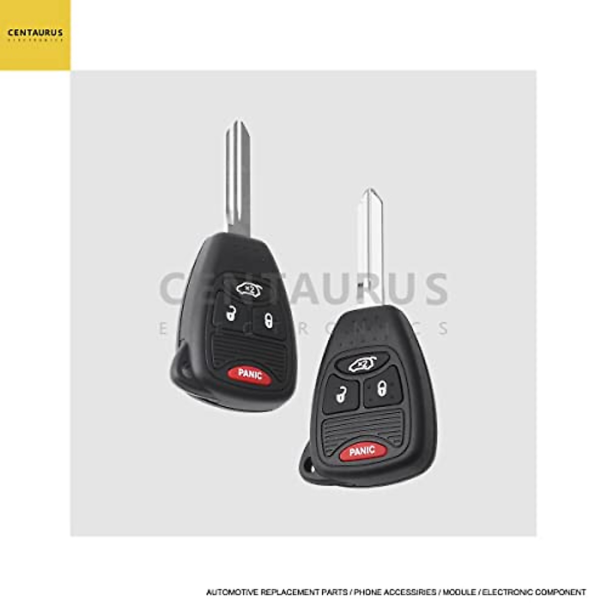 EXAUTOPONE 2Pcs Car Key Fob Keyless Flip Entry Remote OHT692427AA 4-btn Compatible with Aspen Sebring Avenger Charger Durango Magnum Ram Commander Compass Grand Cherokee OHT692713AA Wrangler
